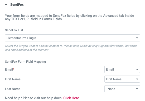 SendFox Elementor Pro Addon - Peachy Software